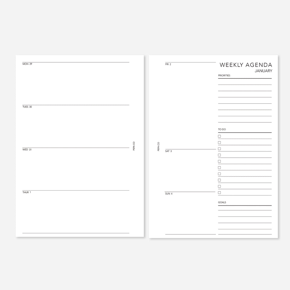 2026 Dated Weekly Planner Insert | Pepa Co