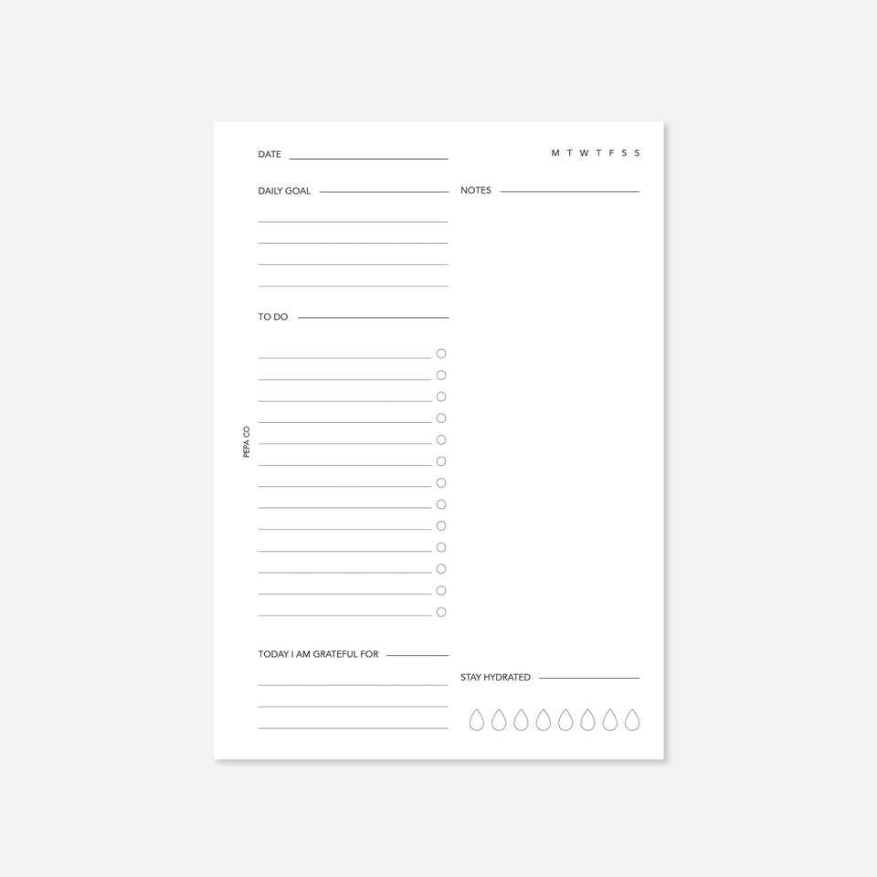 Daily Action List Planner Insert | Pepa Co Planners