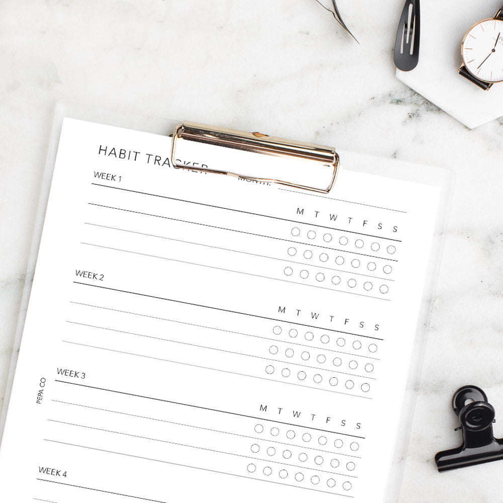 PRINTABLE Habit Tracker Planner Insert – Pepa Co